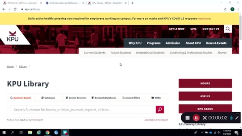 Library Tutorials - KPU Video Portal
